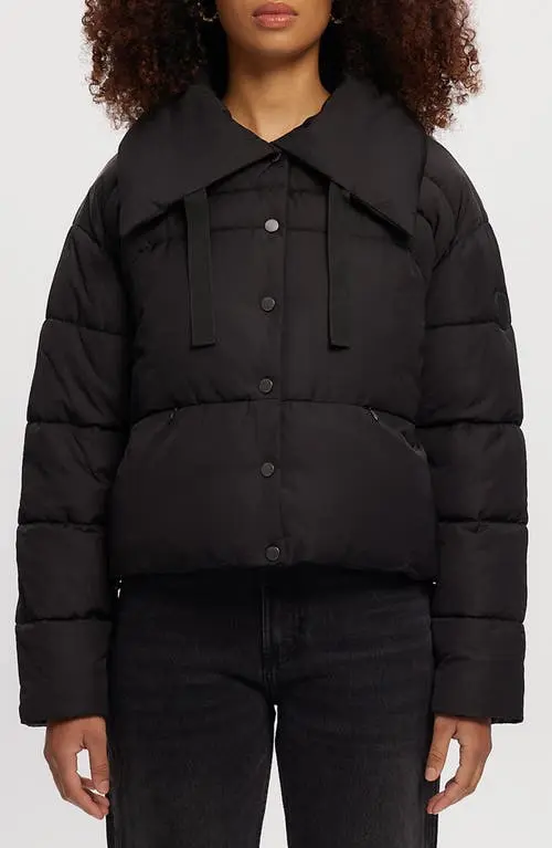 NOIZE Cropped Puffer Jacket - Black