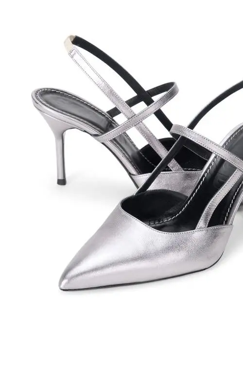 Staud Sebastian Slingback Sandal - Pewter