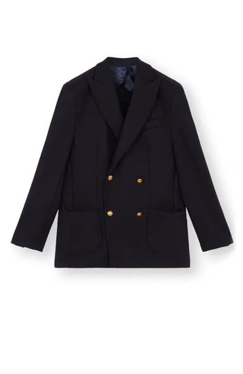 FORTELA David Double-breasted Jacket - Navy Blue