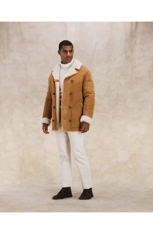 FORTELA Lemans Double-breasted Shearling Coat