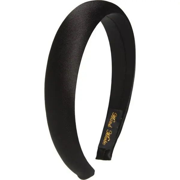 Tasha Padded Satin Headband - Black