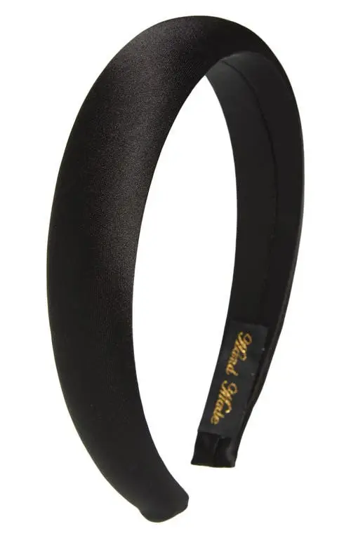 Tasha Padded Satin Headband - Black