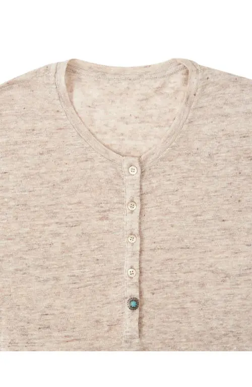 FORTELA Coralie Serafino Linen T-shirt - Camel