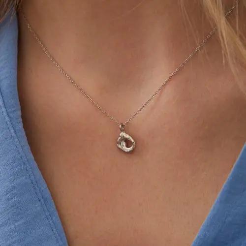 SPERO LONDON Dripping Molten Textured Pendant Necklace