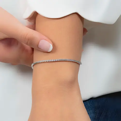 SPERO LONDON Sterling 2mm Tennis Bracelet