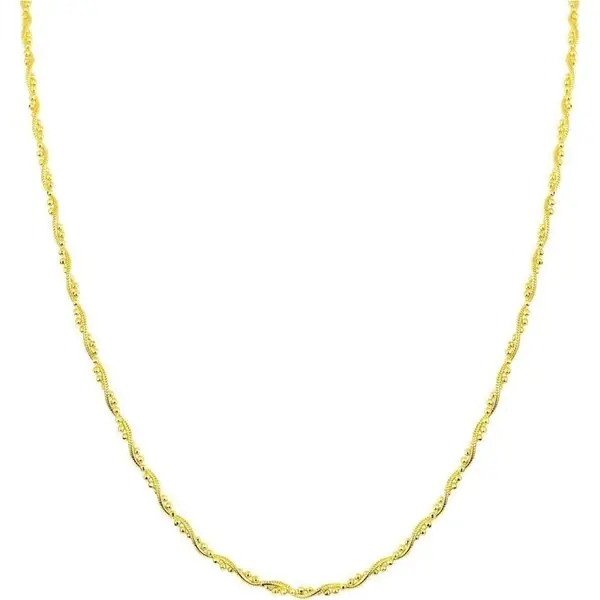 SPERO LONDON Twisted Bead Sterling Chain Necklace - Gold