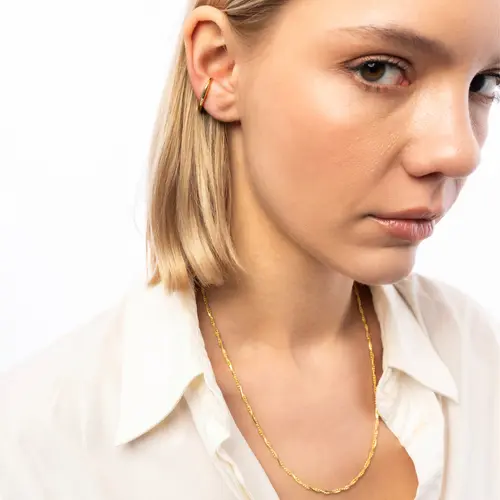 SPERO LONDON Twisted Bead Sterling Chain Necklace - Gold