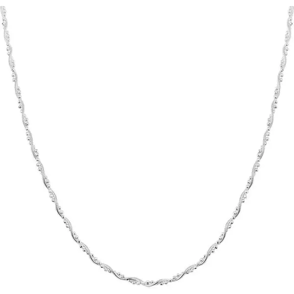 SPERO LONDON Twisted Bead Sterling Chain Necklace - Silver