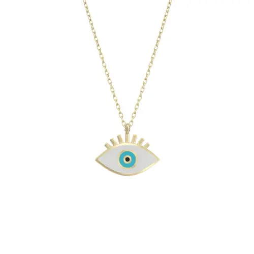 SPERO LONDON Sterling Evil Eye Eyelash Necklace - Gold