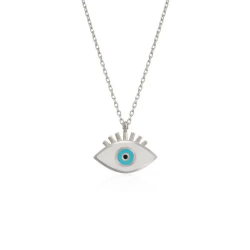 SPERO LONDON Sterling Evil Eye Eyelash Necklace - Silver