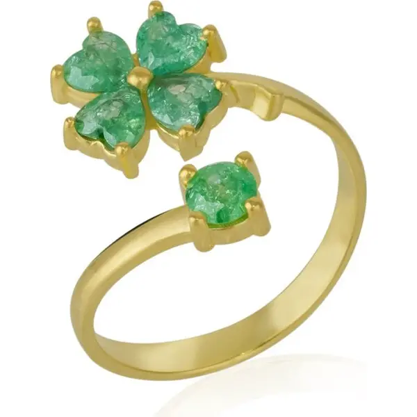 SPERO LONDON Four-leaf Clover Ring - Gold