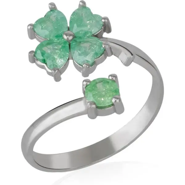SPERO LONDON Four-leaf Clover Ring - Silver
