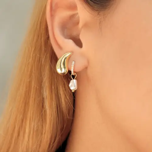 SPERO LONDON Pear Teardrop Sterling Earrings - Gold