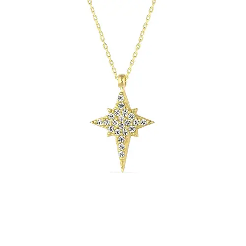 SPERO LONDON Northern Star Polaris Sterling Necklace - Gold