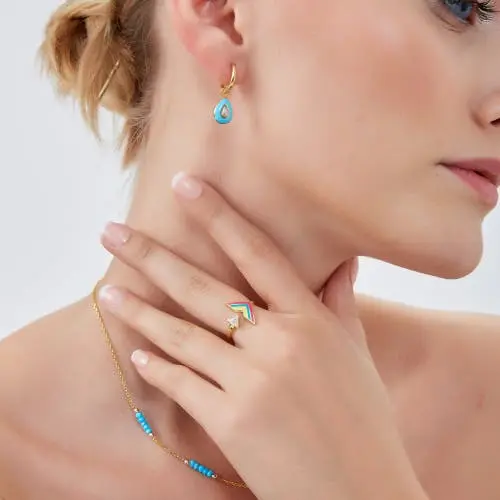 SPERO LONDON Enamel Arrow Ring In Sterling Silver