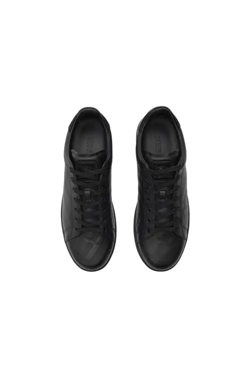 Burberry Embossed Check Leather Set Sneakers - Black