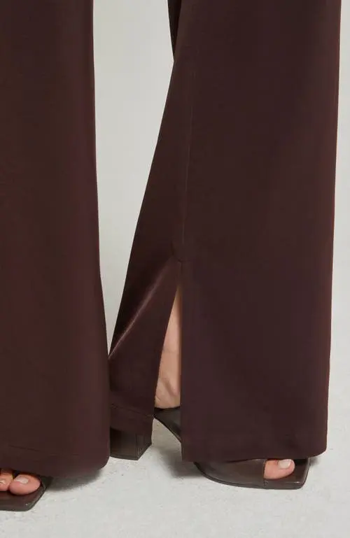 CRESCENT Silky Wide-leg Trousers - Merlot