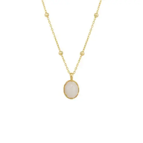 SPERO LONDON Moonstone Sterling Silver Pendant Necklace - Gold
