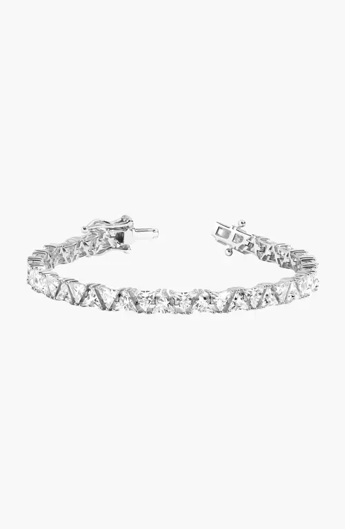 AURATE Tennis Bracelet With Lab Grown White Sapphires - Sterling Silver