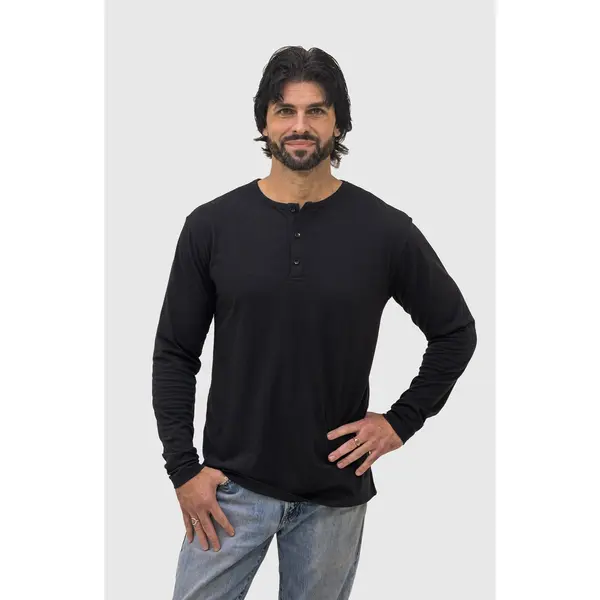 EPIC FITS Long Sleeve Henley T-shirt 3-pack - Black