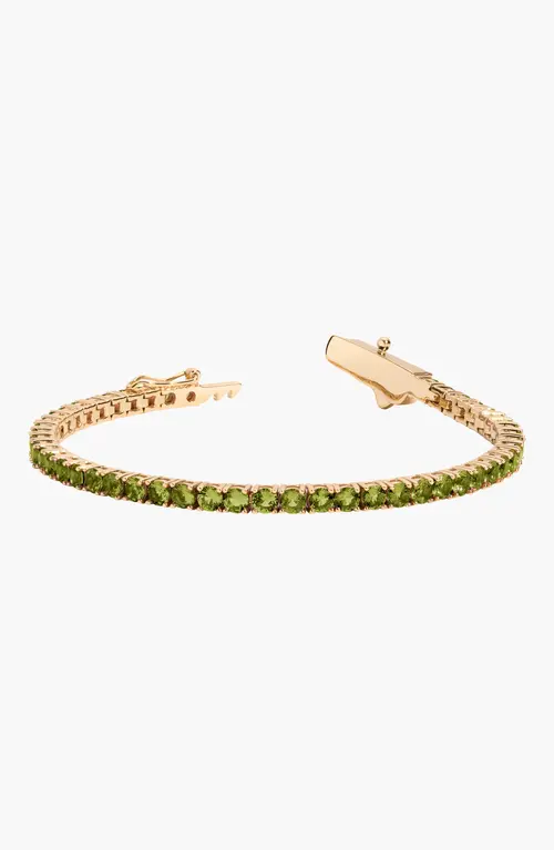 AURATE Lab Grown Peridot Tennis Bracelet - Yellow Gold Vermeil