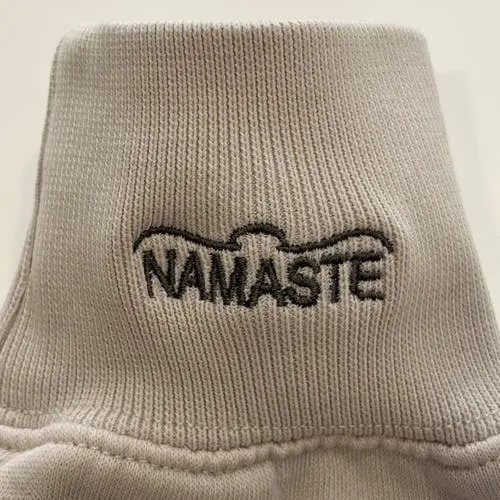 CONSCIOUS INK Om Namaste Embroidered Crewneck Sweatshirt - Faded Bone