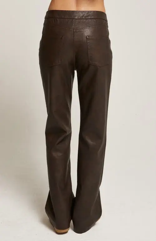 CRESCENT Washed Faux Leather Straight Leg Pants