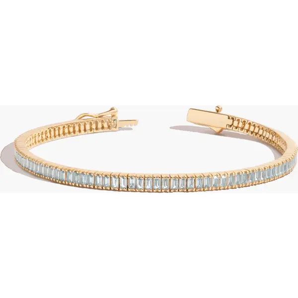 AURATE Lab Grown Baguette Tennis Bracelet - Aquamarine