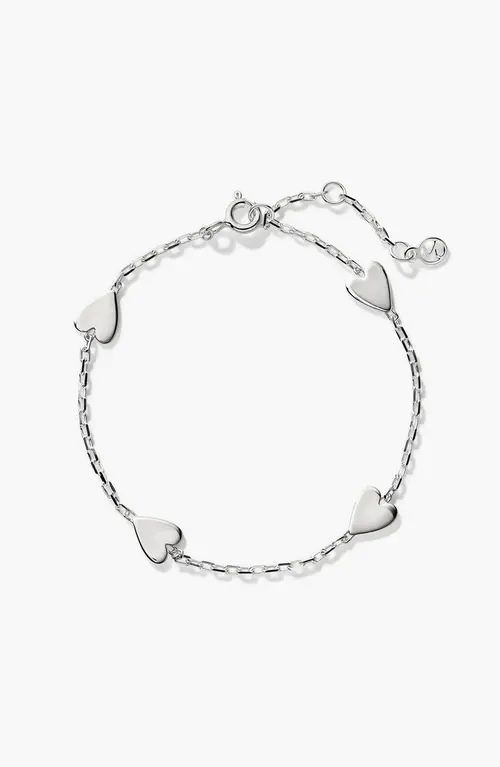 Mejuri Heart Station Bracelet - Sterling Silver