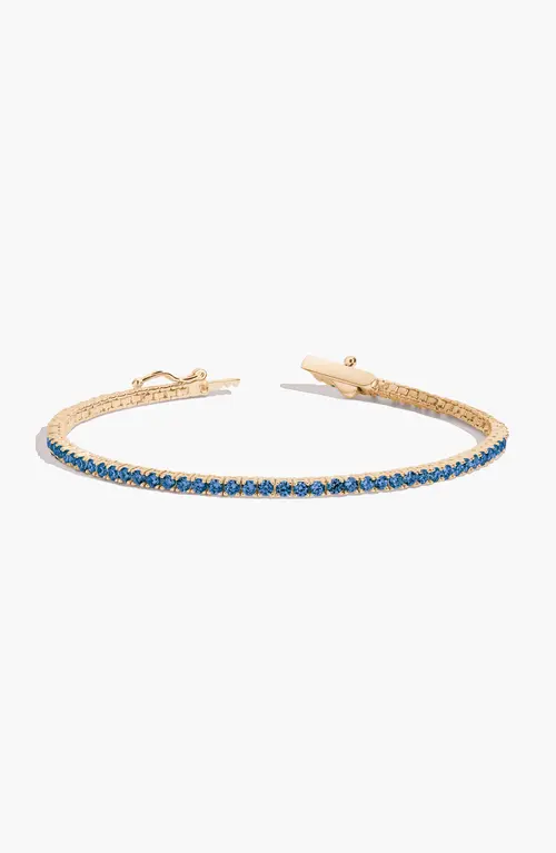 AURATE Lab Grown 3ct Sapphire Tennis Bracelet - Yellow Gold Vermeil