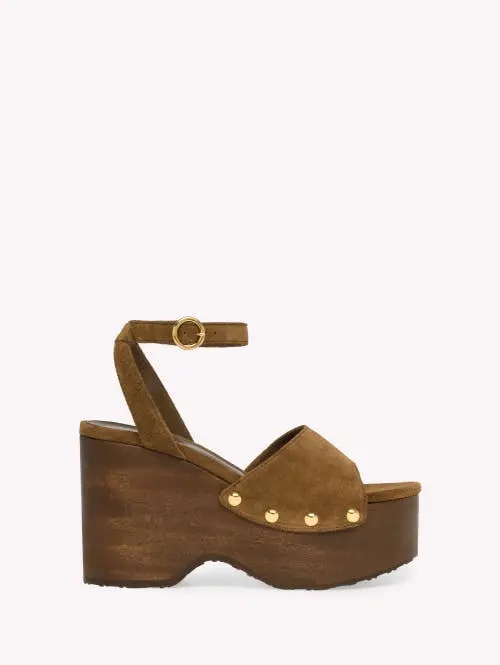 GIANVITO ROSSI Studded Suede Platform Sandals