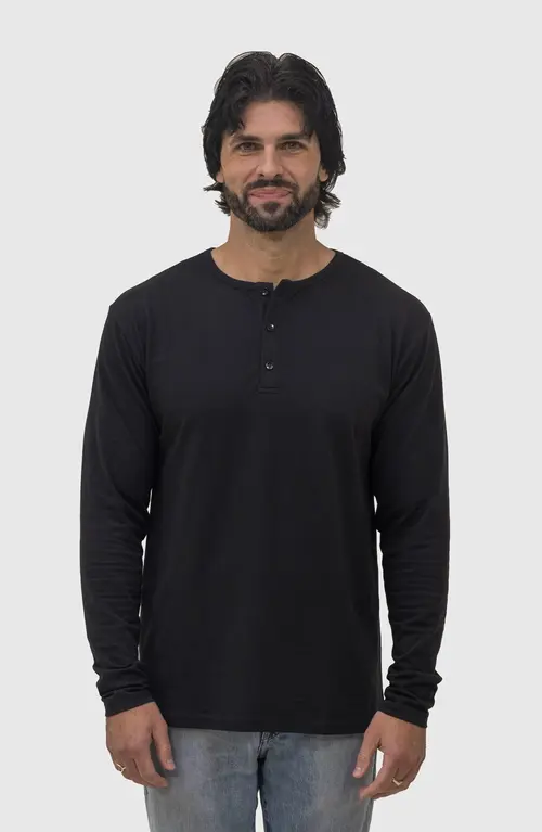EPIC FITS Long Sleeve Henley - Black