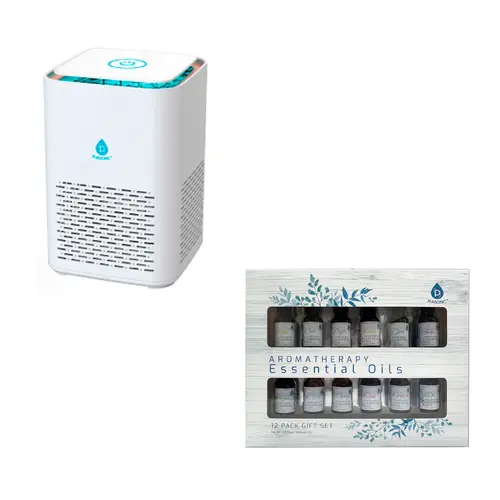 PURSONIC Clean Air & Aromatherapy Bundletrue Hepa Air Purifier With 12 Essential Oils - White