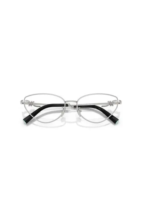 Tiffany & Co. 56mm Cat Eye Optical Glasses - Silver