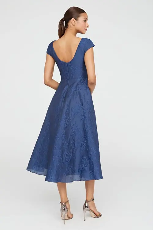 Theia Jacquard High-low Cocktail Dress