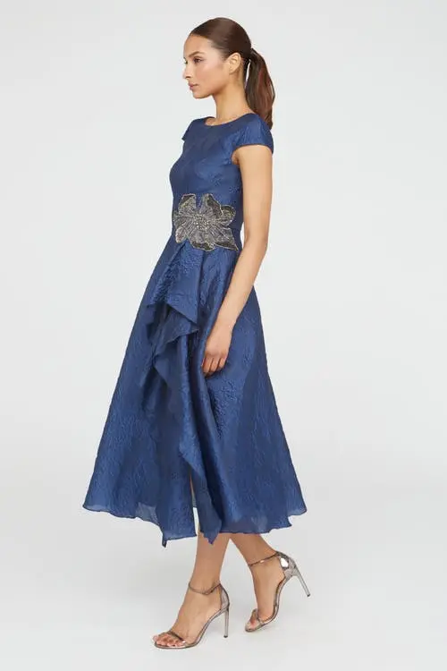 Theia Jacquard High-low Cocktail Dress