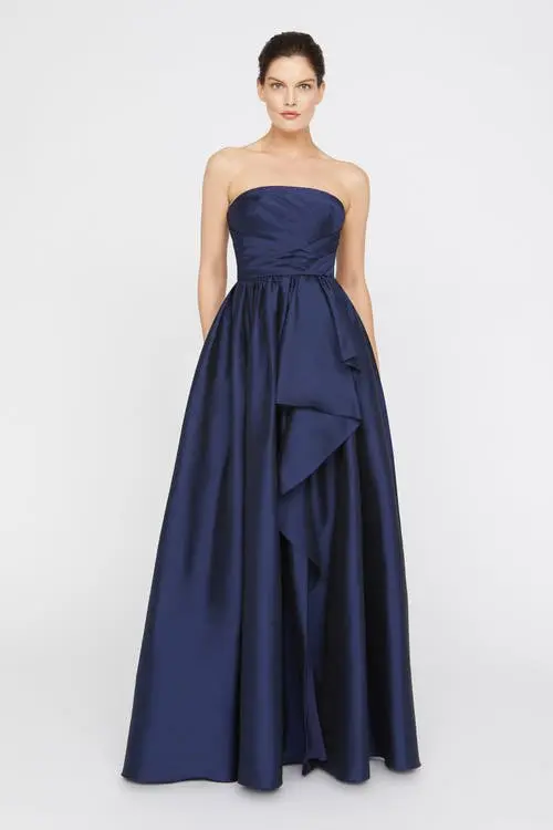 Theia Esmerina Taffeta Asymmetric Gown