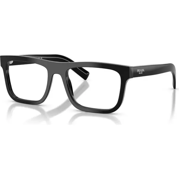 Prada 53mm Rectangle Eyeglasses - Black