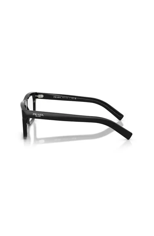 Prada 53mm Rectangle Eyeglasses - Black