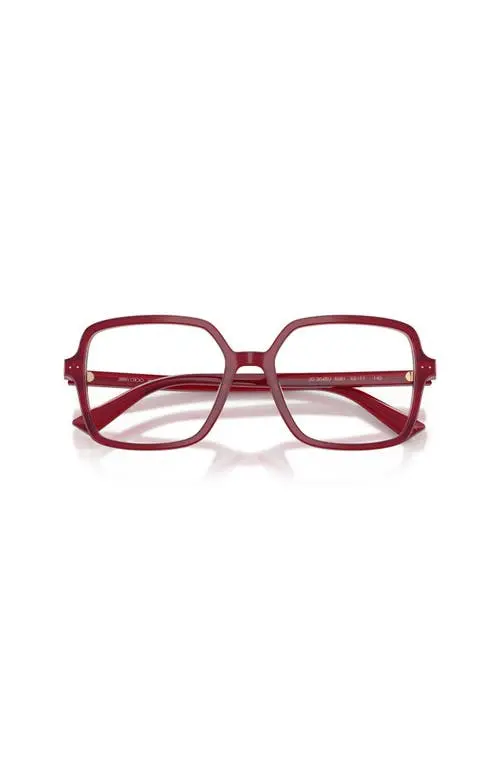 JIMMY CHOO 53mm Square Eyeglasses - Red