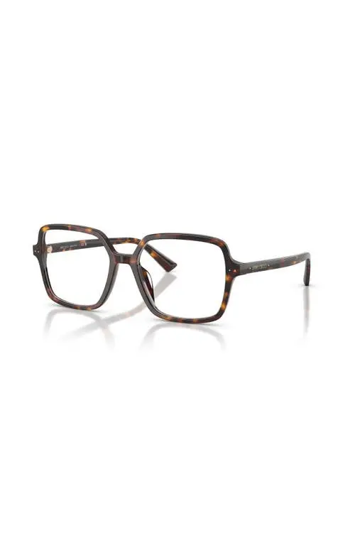 JIMMY CHOO 53mm Square Eyeglasses - Tortoise