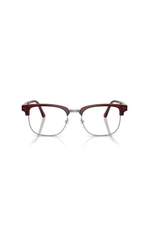 SFEROFLEX 53mm Square Full Rim Eyeglasses - Red