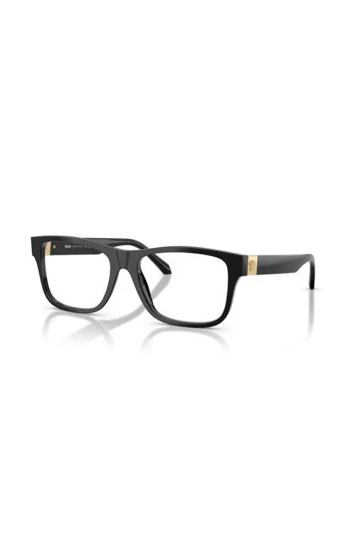 Versace 56mm Square Optical Glasses - Black