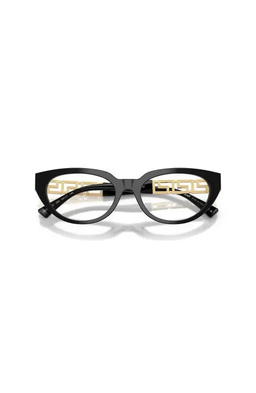 Versace 54mm Cat Eye Optical Glasses - Black
