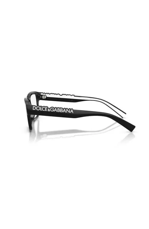 Dolce & Gabbana 53mm Rectangle Optical Eyeglasses - Black