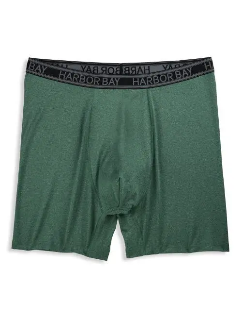 HARBOR BAY BY DXL Big & Tall Cooling Performance 5 Inch Boxers - Bistro Green Heather