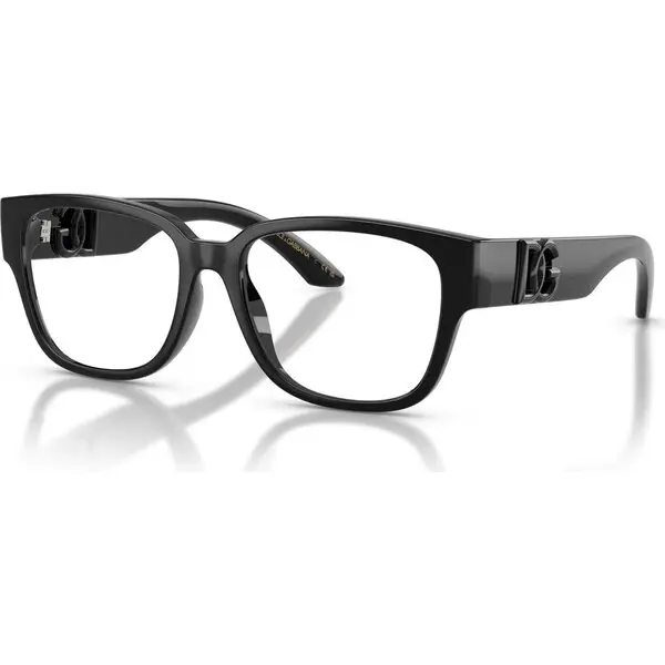 Dolce & Gabbana 49mm Square Full Rim Eyeglasses - Black