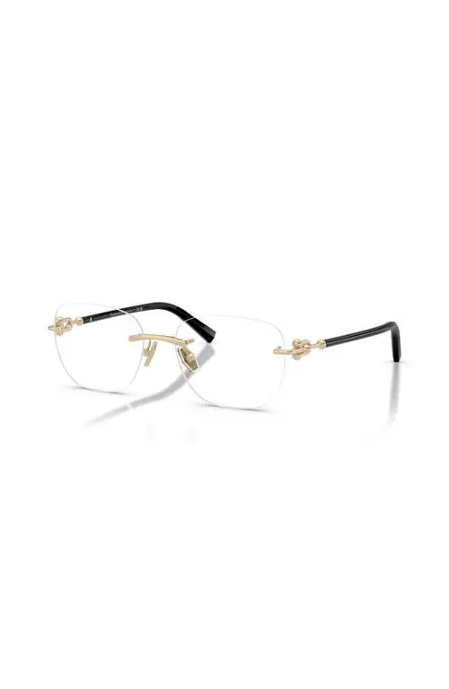 Tiffany & Co. 54mm Square Rimless Eyeglasses - Gold