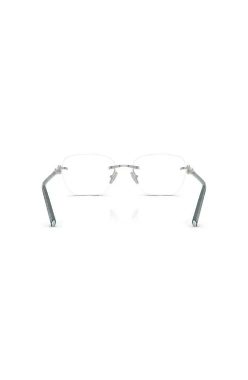 Tiffany & Co. 54mm Square Rimless Eyeglasses - Silver