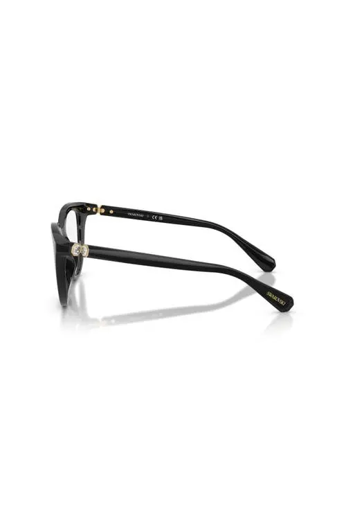 SWAROVSKI 49mm Cat Eye Optical Glasses - Black